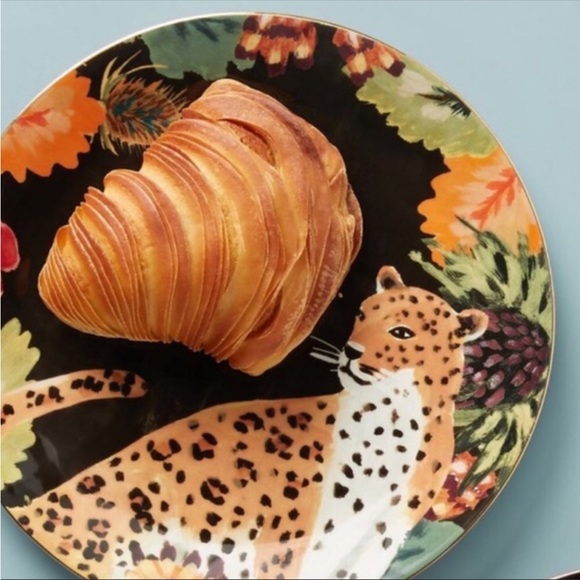 Anthropologie | Dining | Anthro Henriette Dessert Leopard Plate | Poshmark
